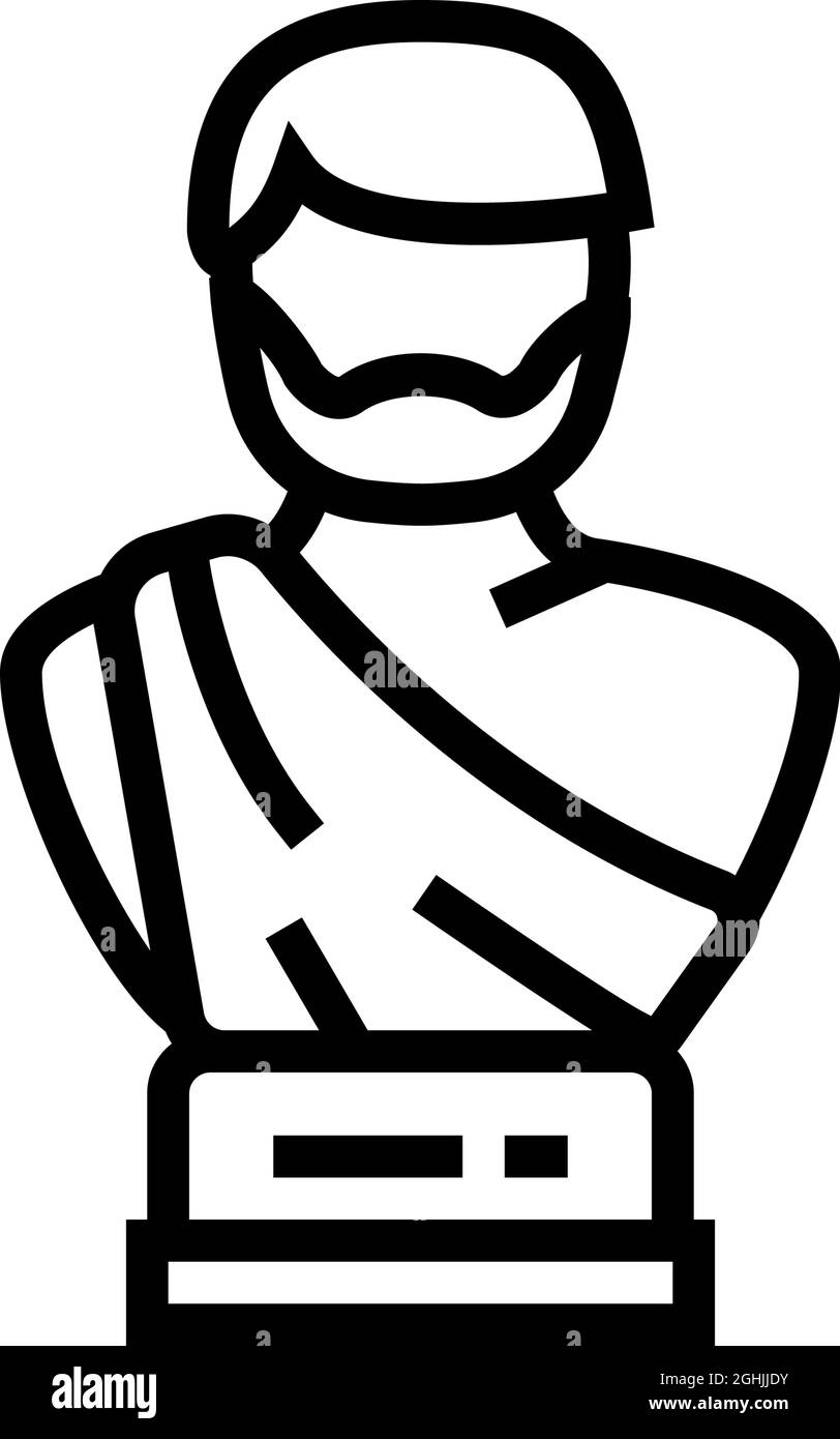 statue ancient rome line icon vector illustration Stock Vector Image ...