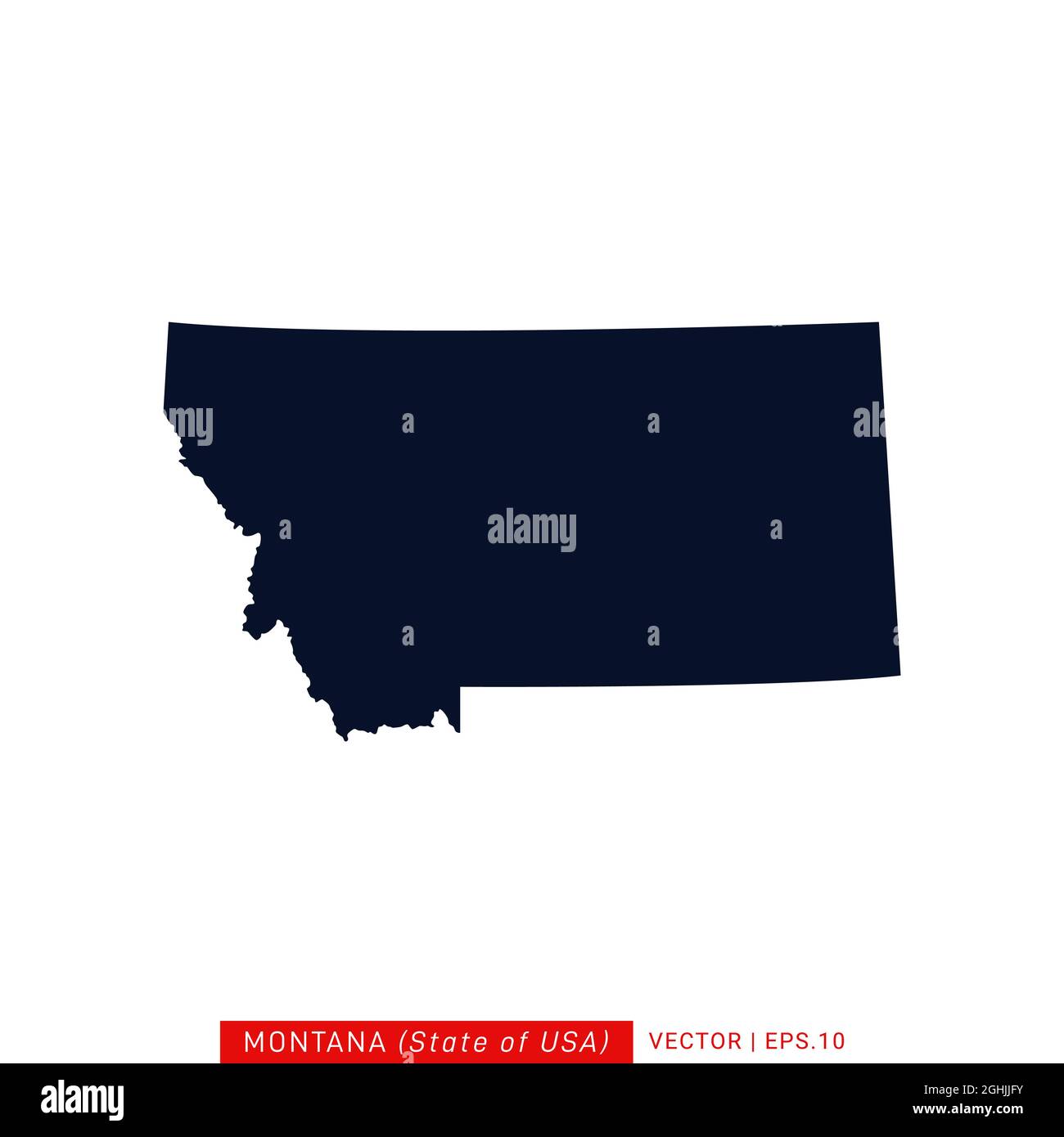 Montana (USA) Map Vector Stock Illustration Design Template. Vector eps ...