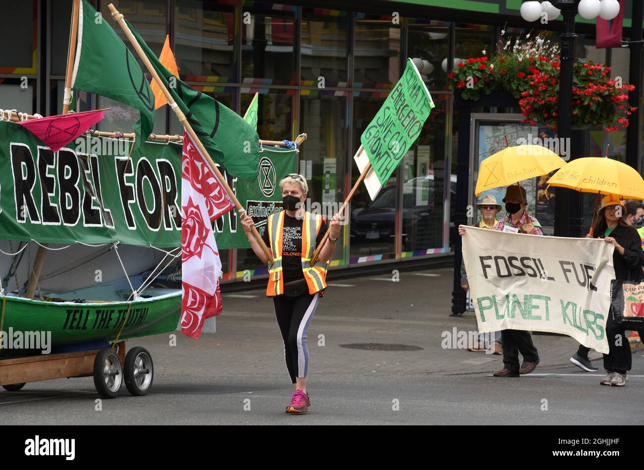 Demonstrators from the Extinction Rebellion organization, protest ...