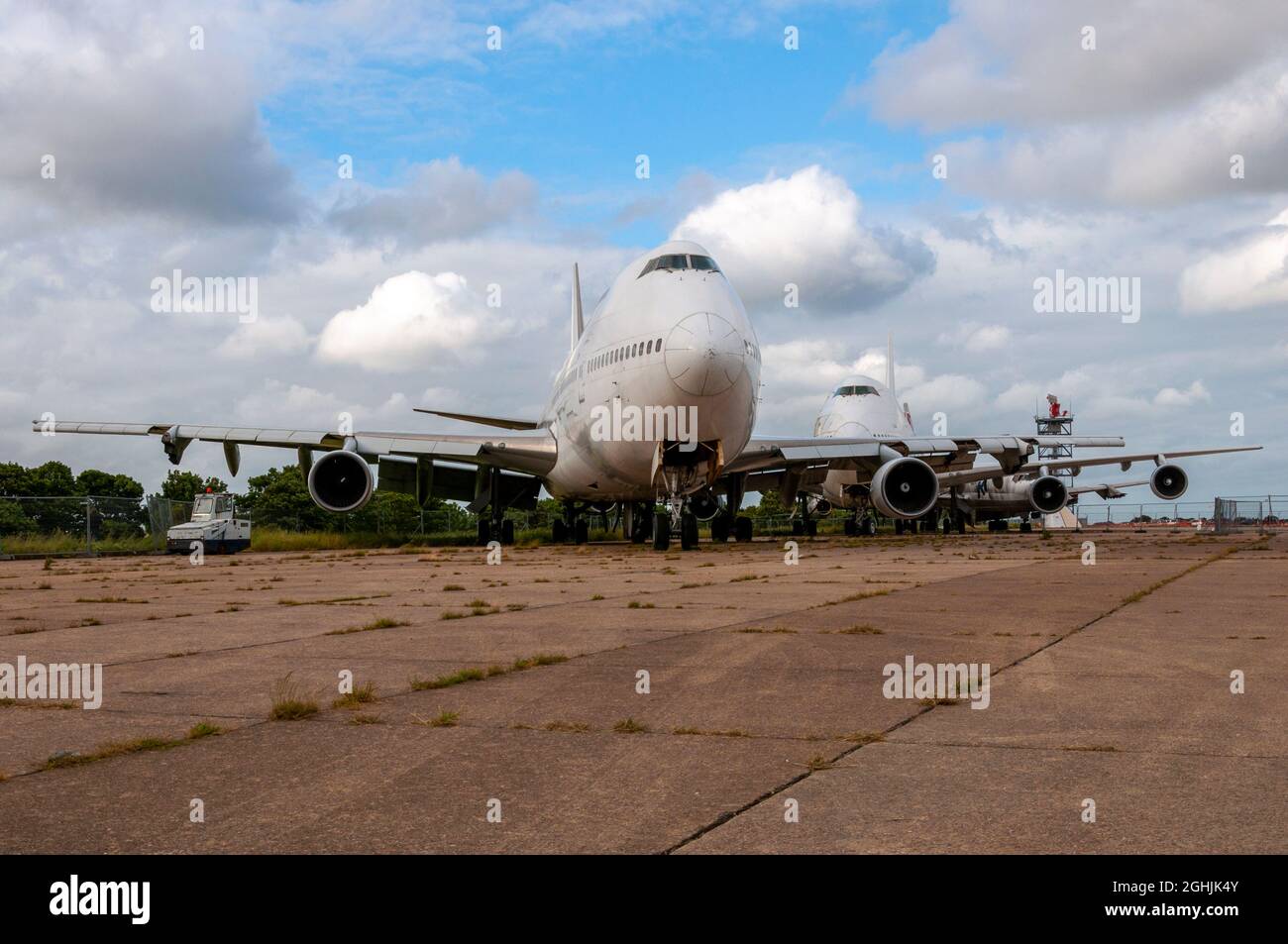 Retired Boeing 747 Jumbo jet airliner planes stored and having had ...