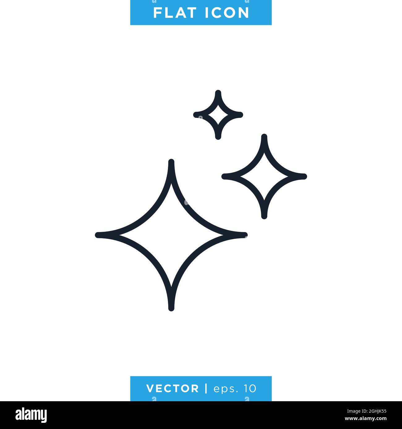 Sparkle Icon Vector Stock Illustration Design Template. Editable Stroke ...