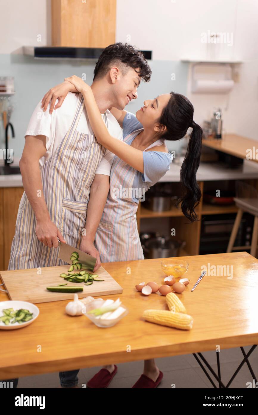 Young couple kissing in open hi-res stock photography and images - Alamy