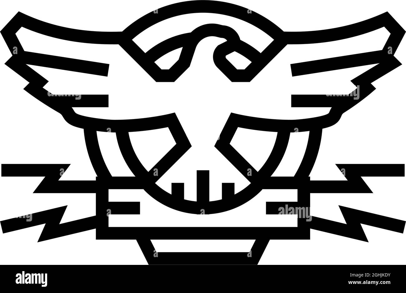 coat of arms with eagle line icon vector illustration Stock Vector ...
