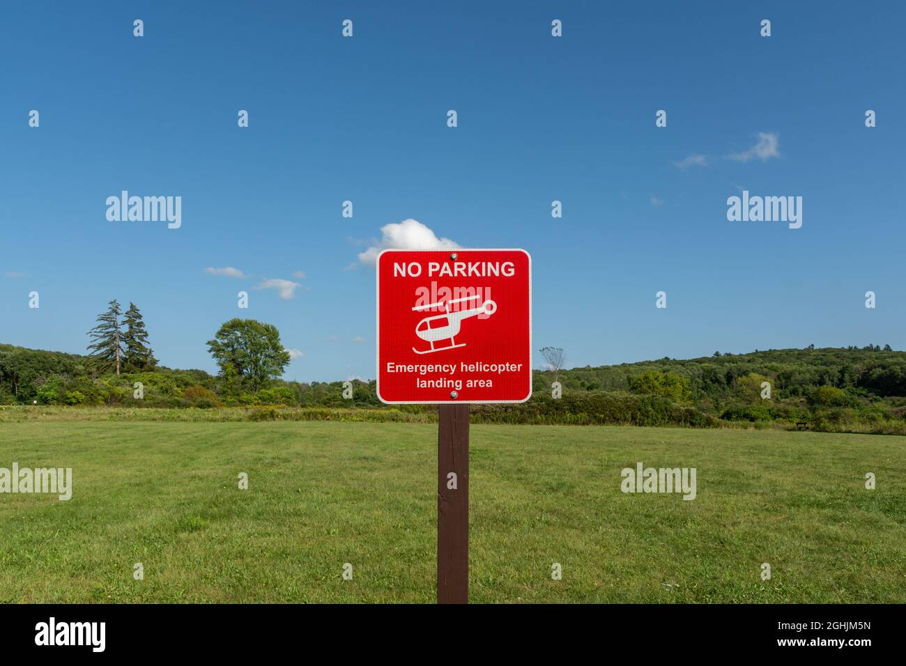 No parking emergency helicopter landing area sign. Baraboo, Wisconsin ...