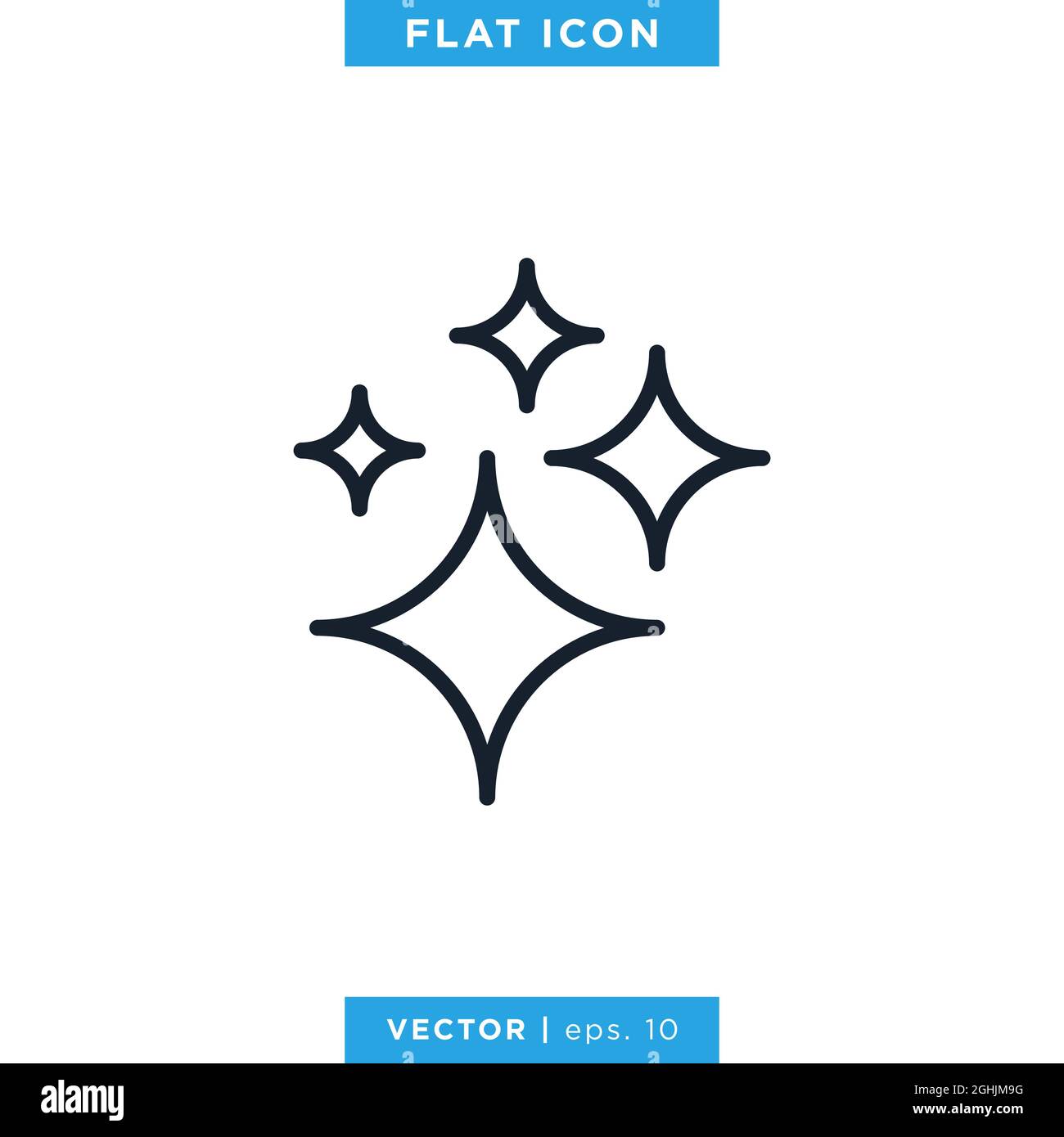 Sparkle Icon Vector Stock Illustration Design Template. Editable Stroke ...