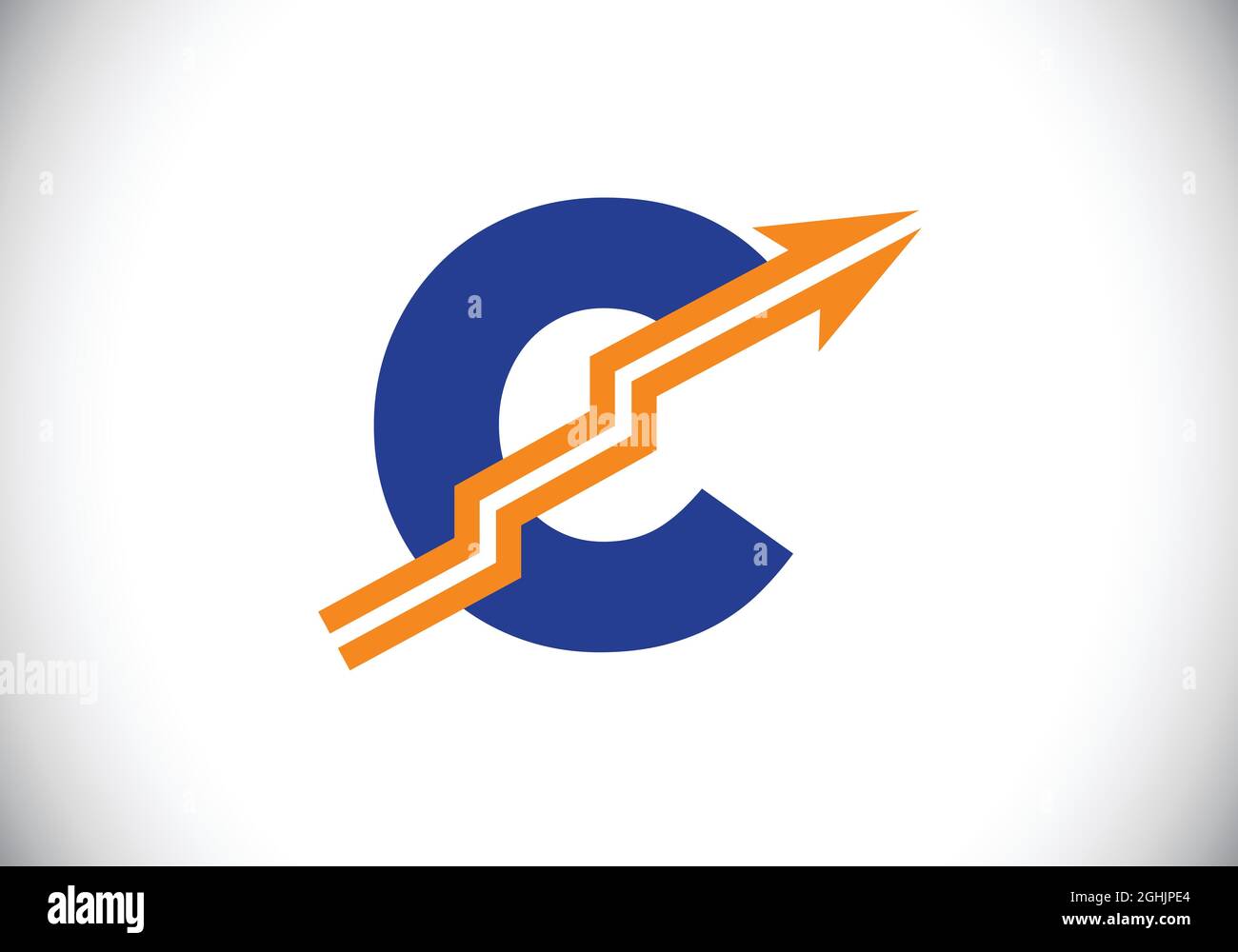 Initial C monogram alphabet symbol design incorporated with the arrow ...