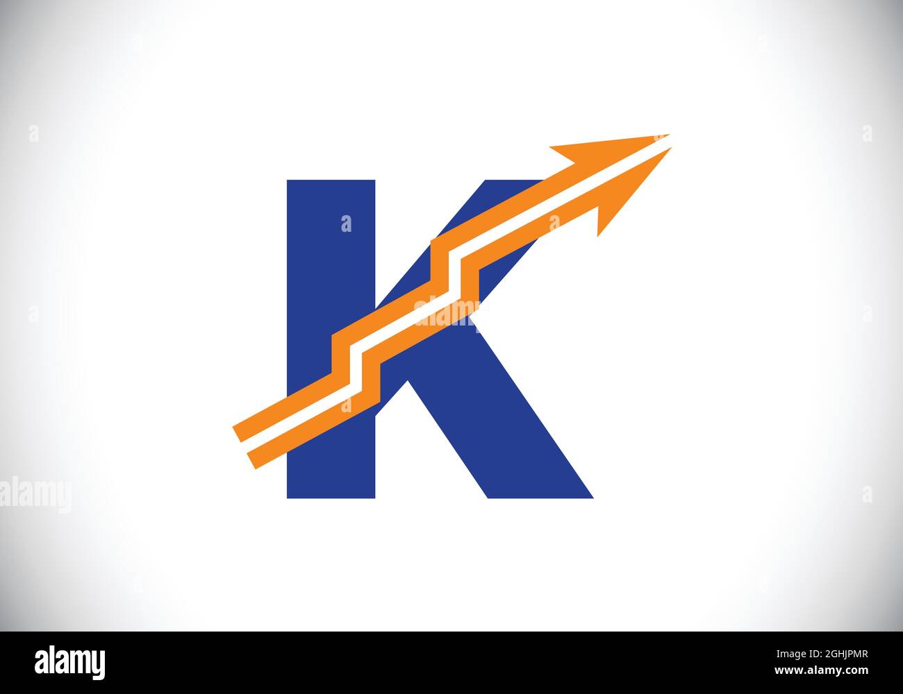 Initial K monogram alphabet symbol design incorporated with the arrow ...
