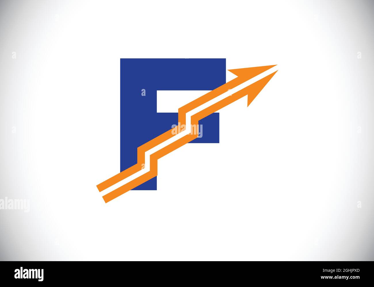 Initial F monogram alphabet symbol design incorporated with the arrow ...