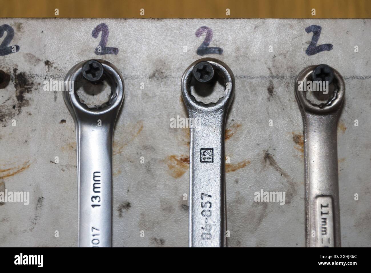 Mechanical wrenches for repairing car engines, mechanics, working tools ...