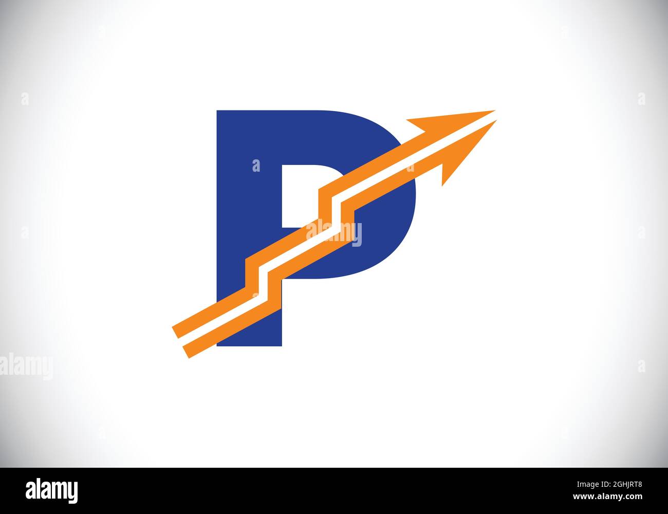 Initial P monogram alphabet symbol design incorporated with the arrow ...