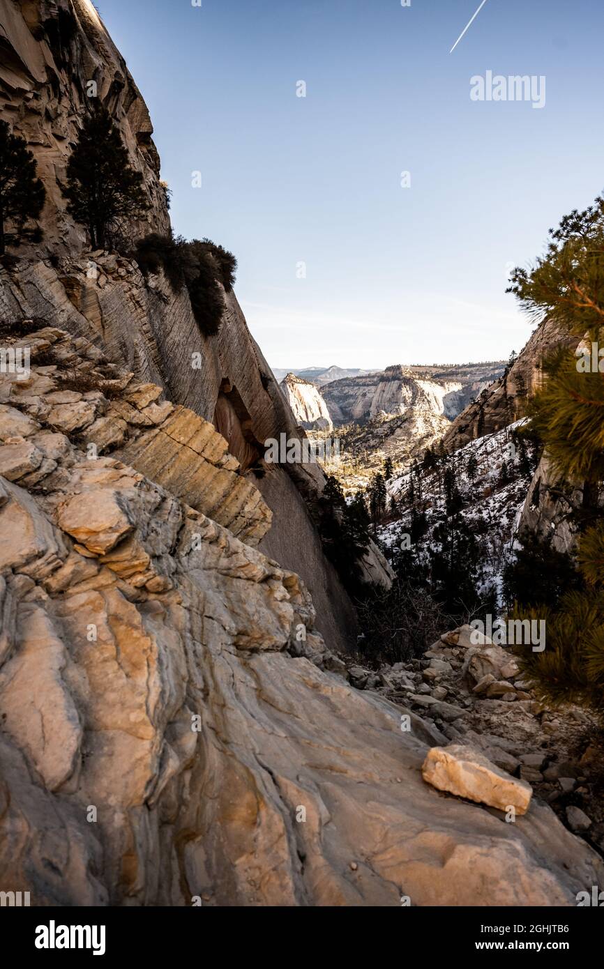 Looking Out Over The Edge On The West Rim Trail in Zion National Park ...