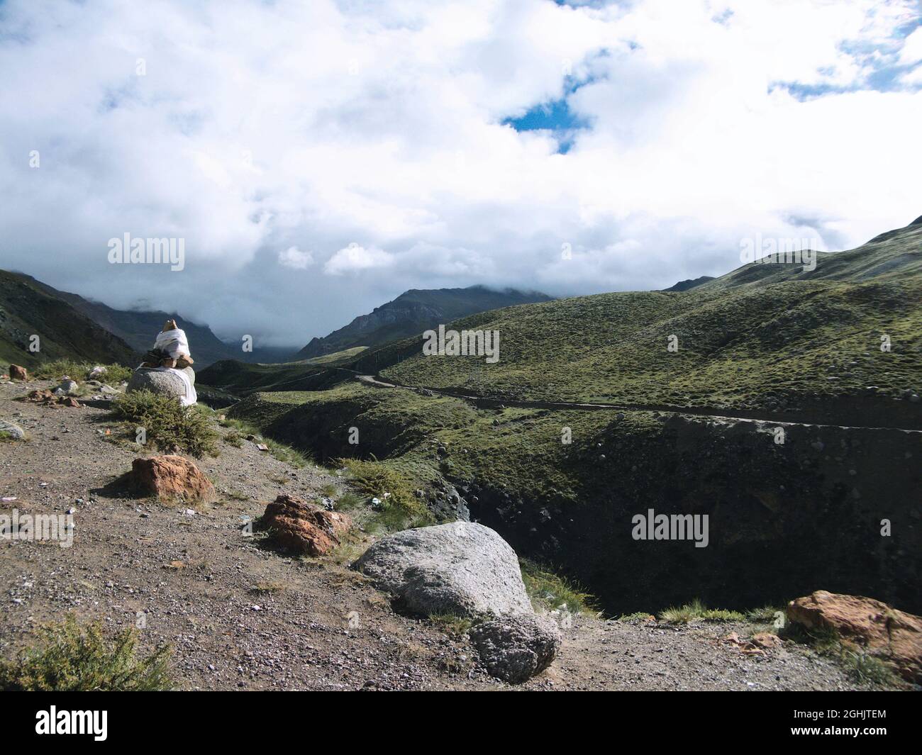 View of Dzong-chu valley and gorge, en-route to Darchen end point, on ...