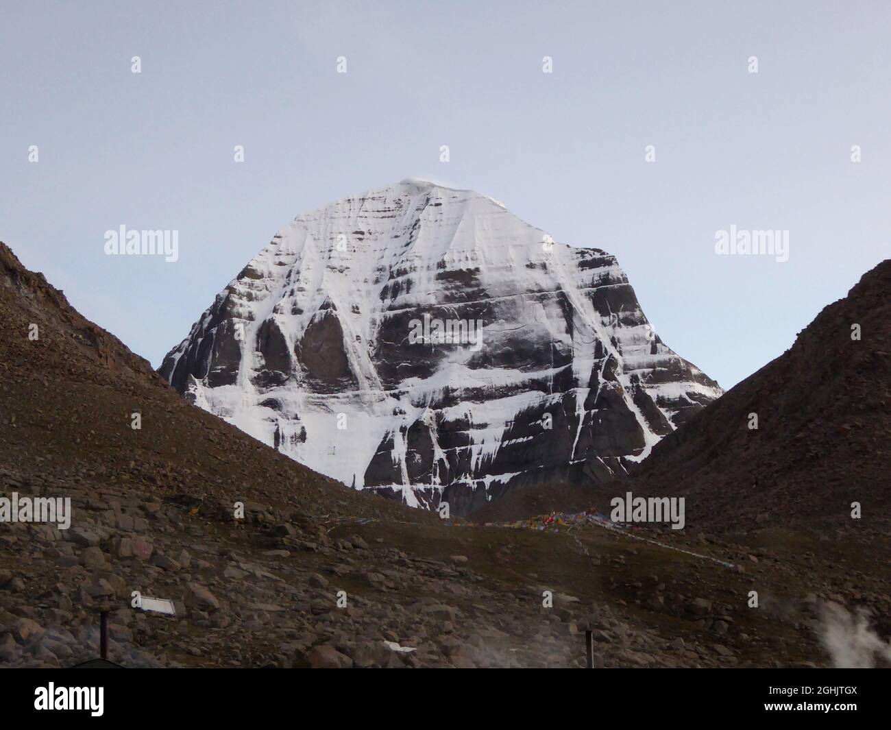 Close-up of imposing north face of Mt Kailash, Dirapuk, Tibet ...