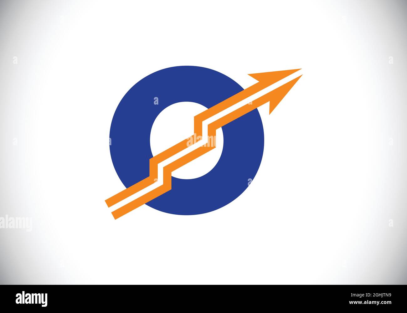 Initial O monogram alphabet symbol design incorporated with the arrow ...