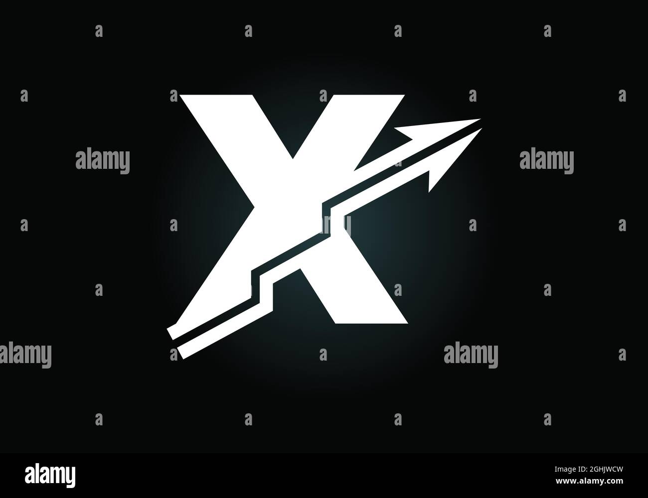 Initial X monogram alphabet symbol design incorporated with the arrow ...