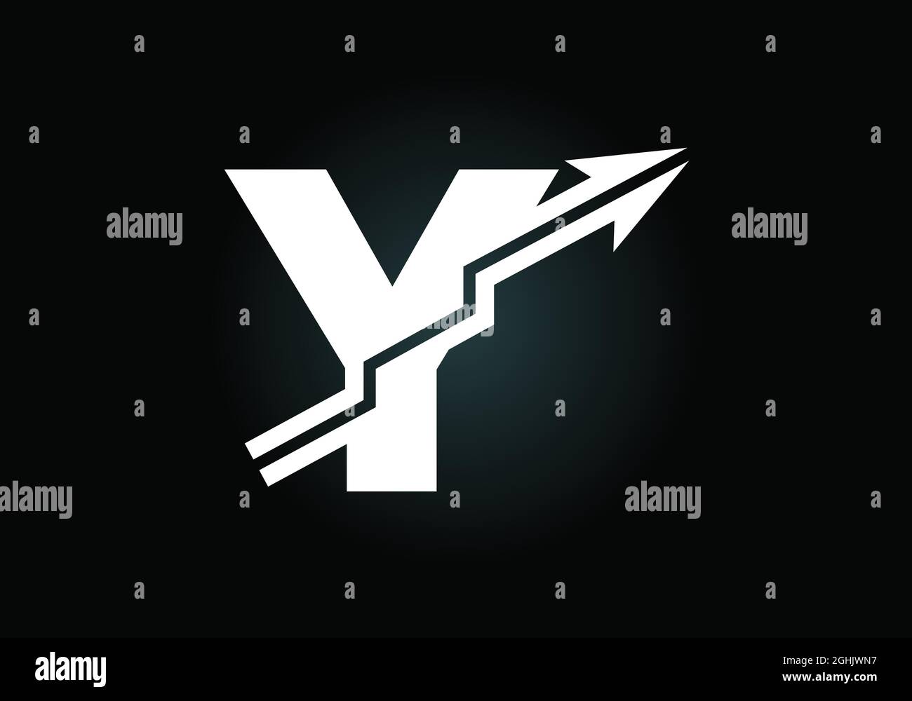 Initial Y monogram alphabet symbol design incorporated with the arrow ...