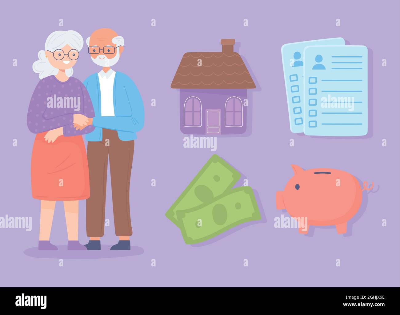 retired elderly couple Stock Vector Image & Art - Alamy