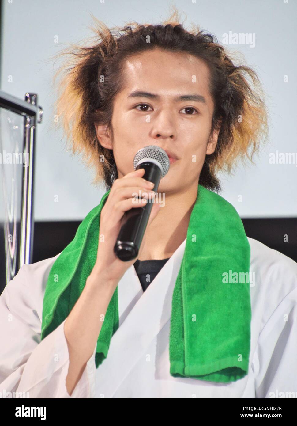 Actor Okuno So attends a press conference for the drama "Tokyo Seimenjo ...