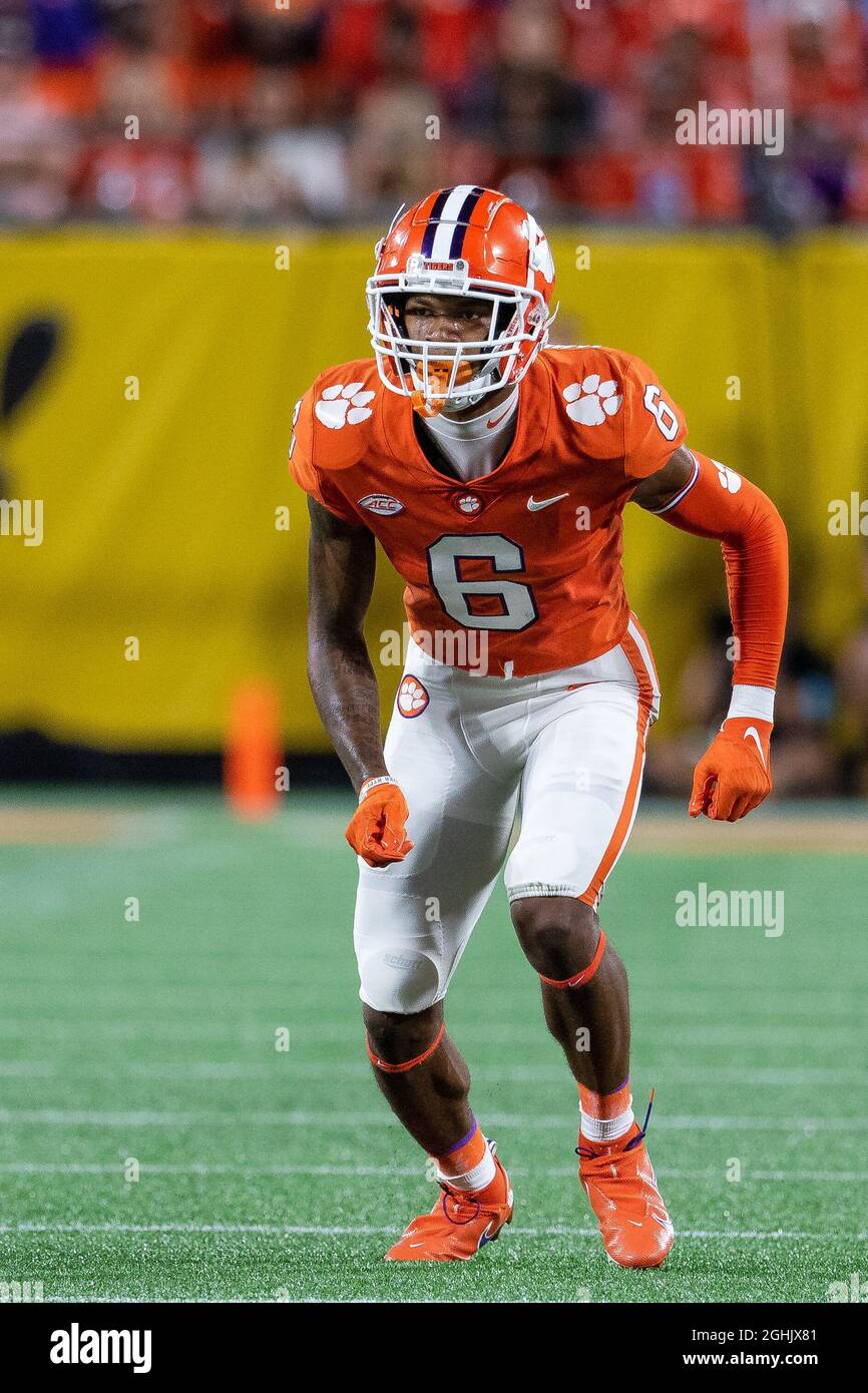September 4, 2021: Clemson Tigers wide receiver E.J. Williams (6) lines up in the second quarter ...