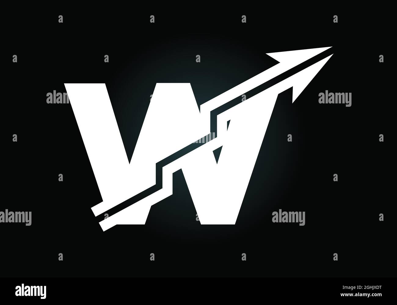 Initial W monogram alphabet symbol design incorporated with the arrow ...