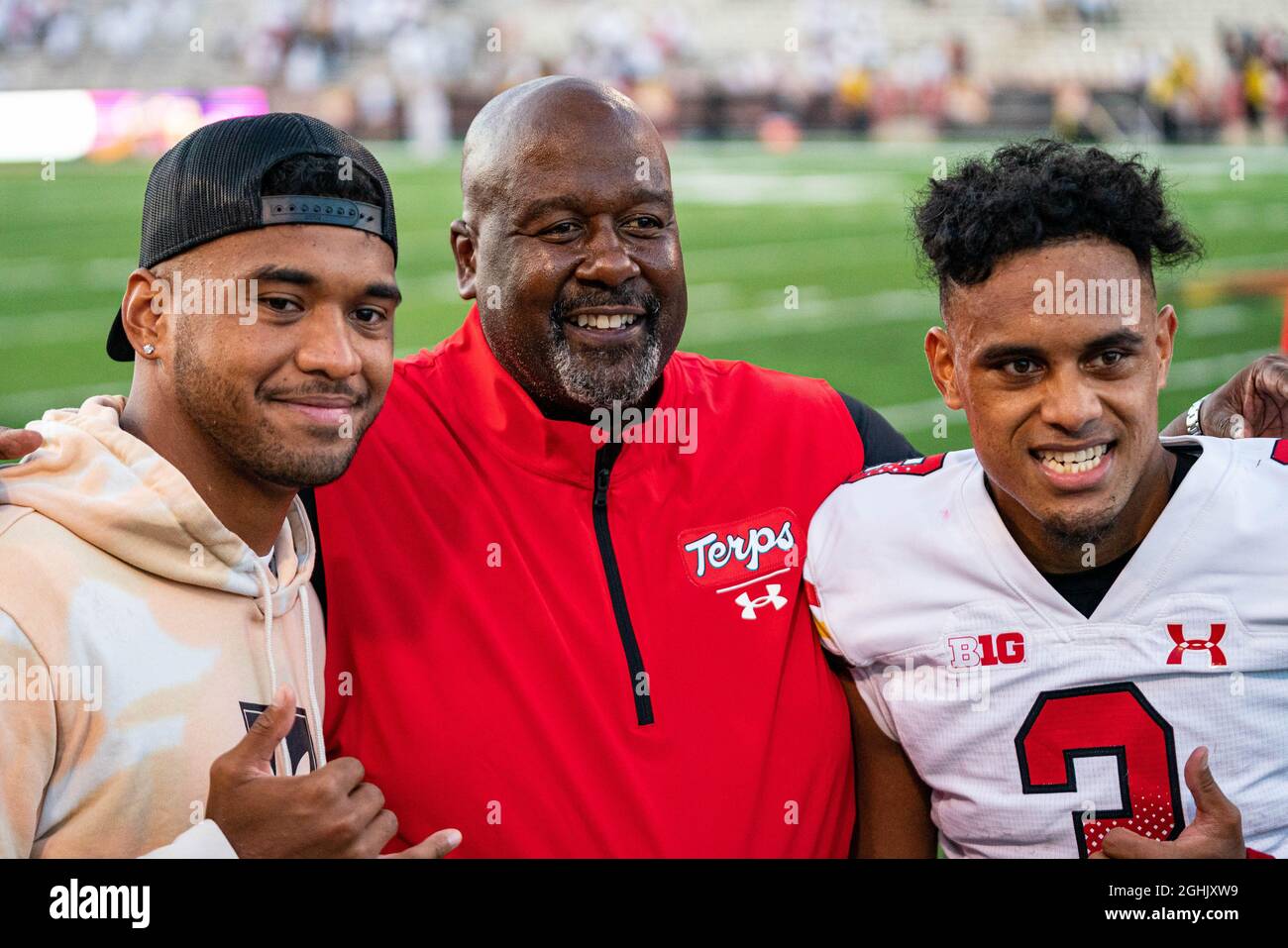 Maryland Terrapins head coach Mike Locksley with Maryland Terrapins ...