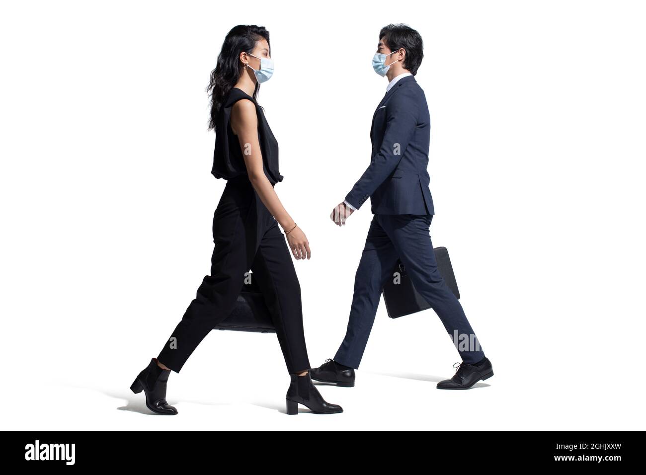 Side view people wearing Cut Out Stock Images & Pictures - Alamy