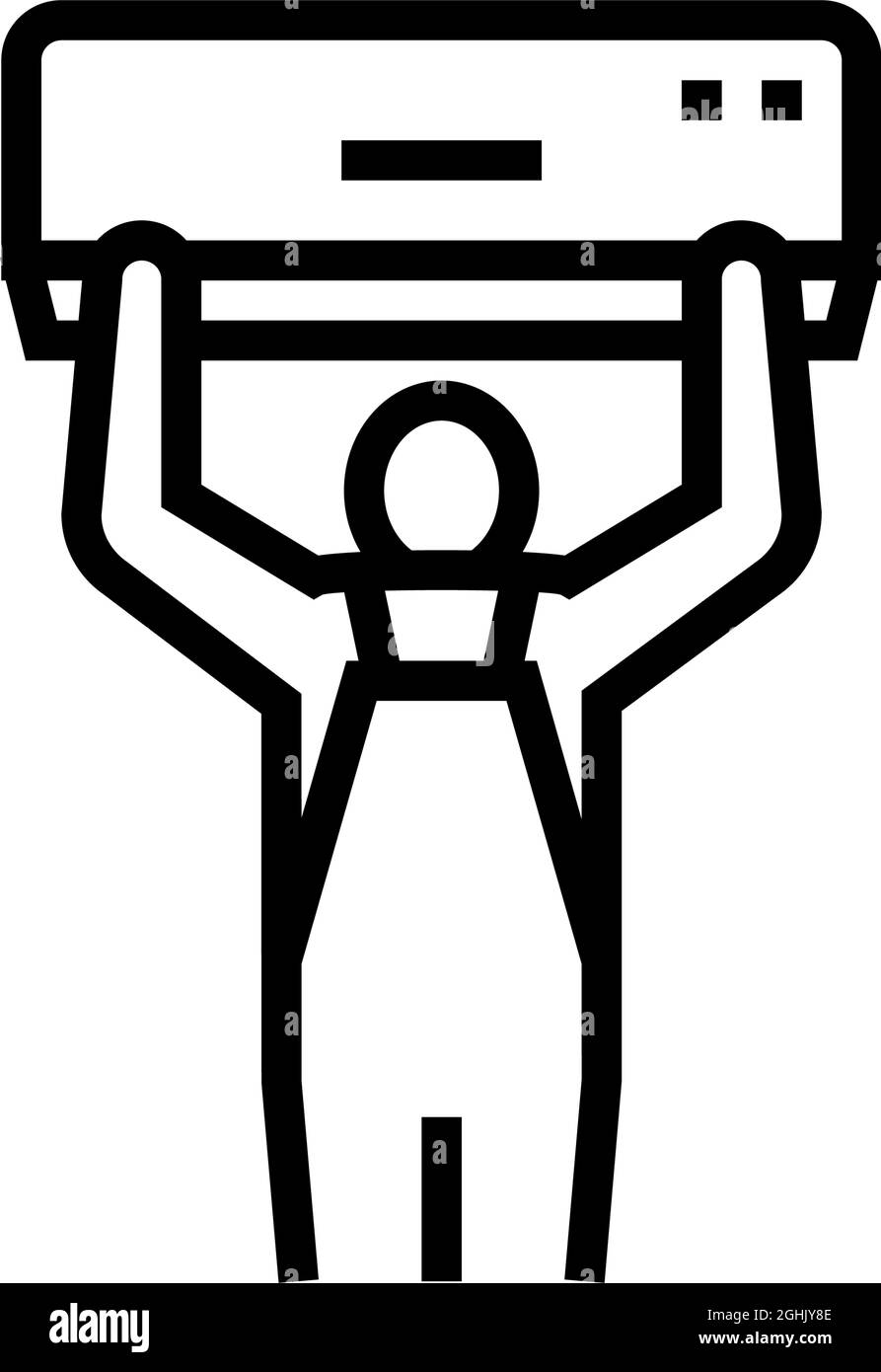 air conditioning installation line icon vector illustration Stock ...