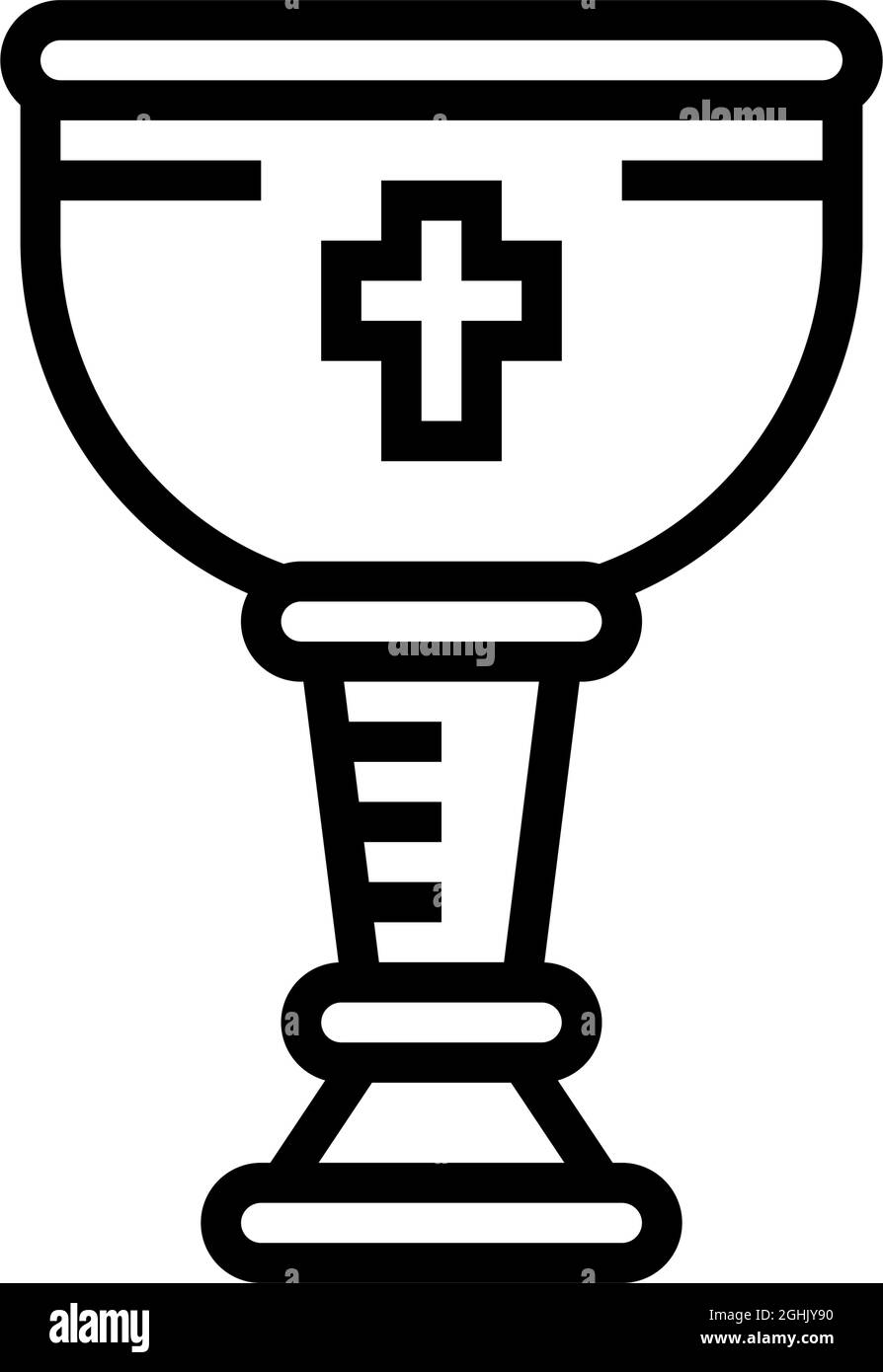 wine christianity cup line icon vector illustration Stock Vector Image ...
