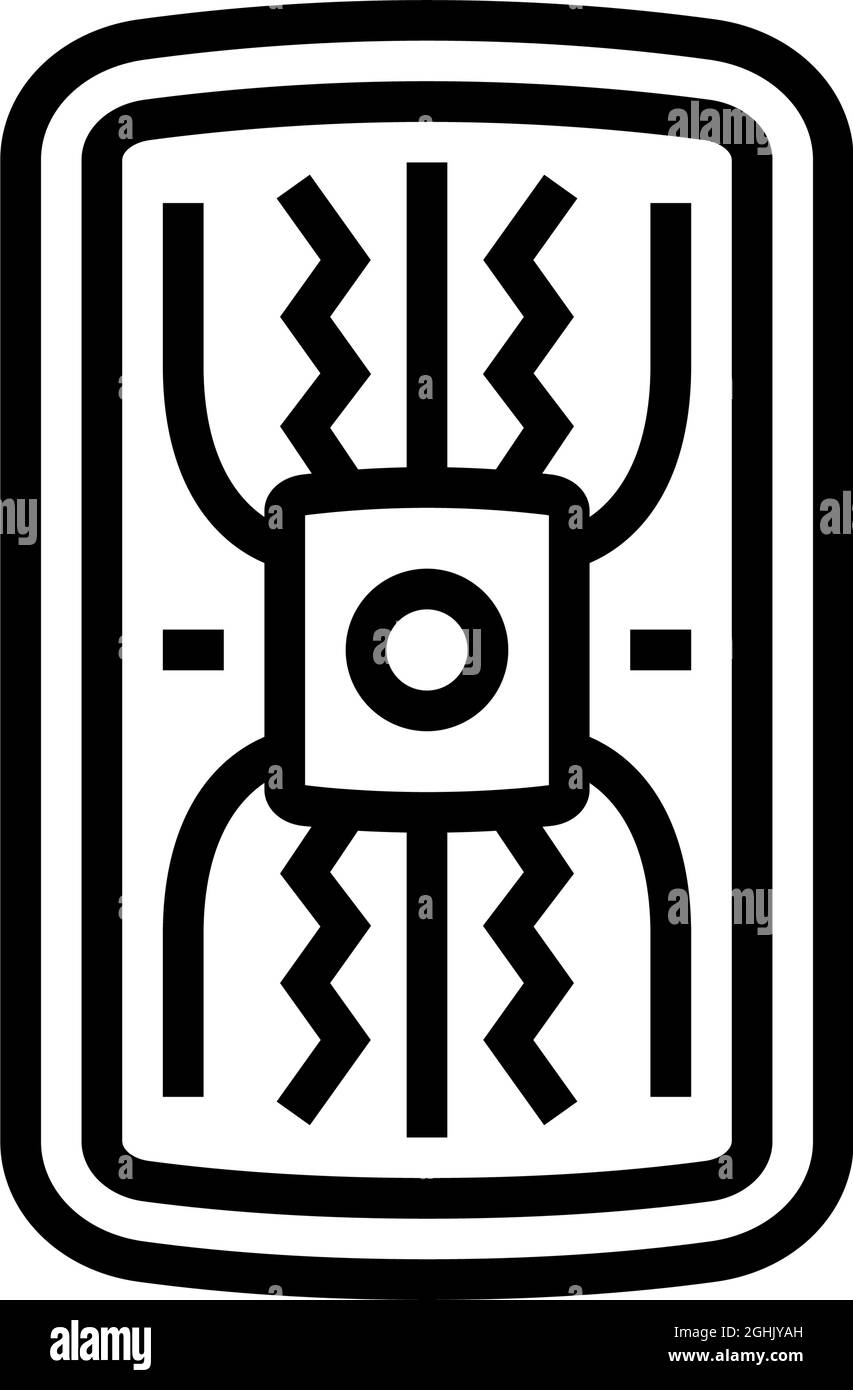 warrior shield ancient rome line icon vector illustration Stock Vector ...