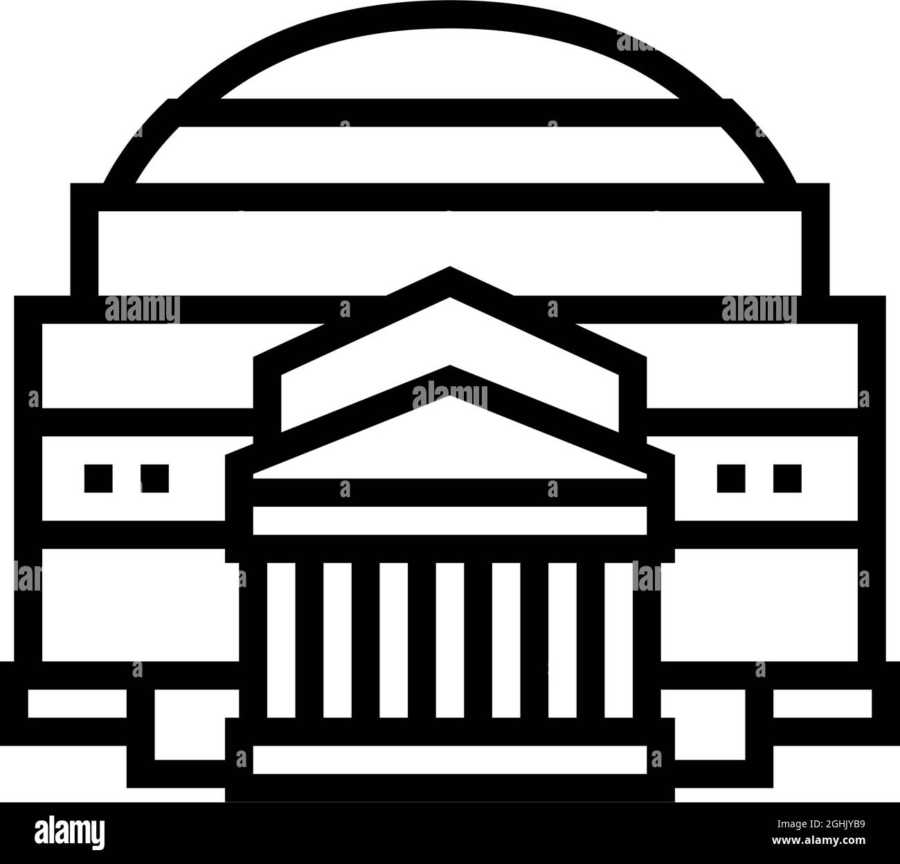 pantheon ancient rome building line icon vector illustration Stock ...