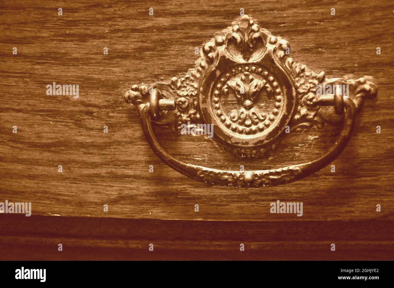 Antique Chest Drawer Handle Stock Photo - Alamy