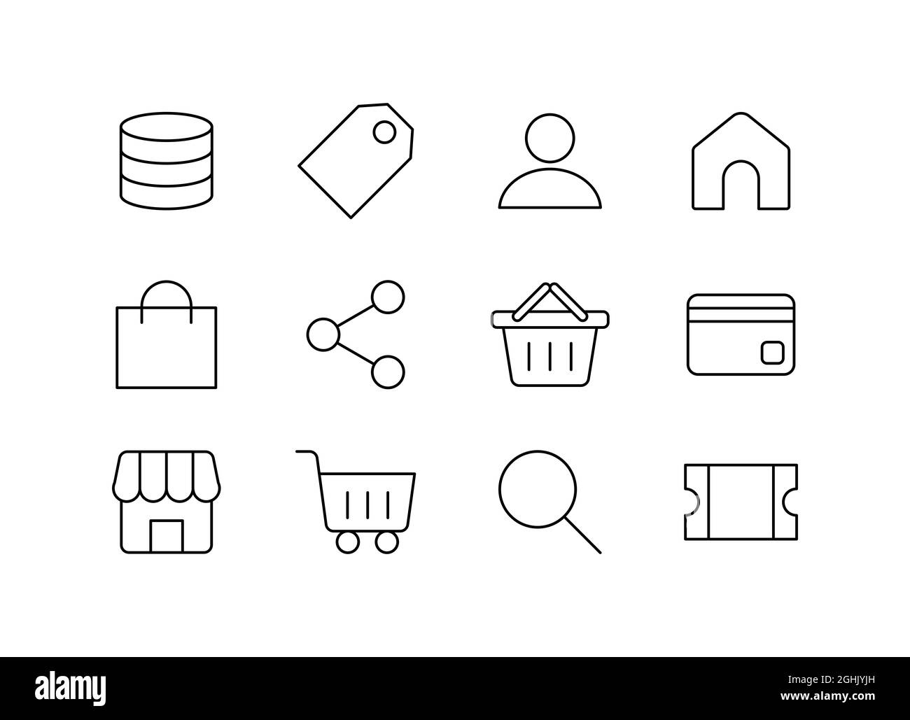 Set of web and app icons related to internet shopping Stock Photo - Alamy
