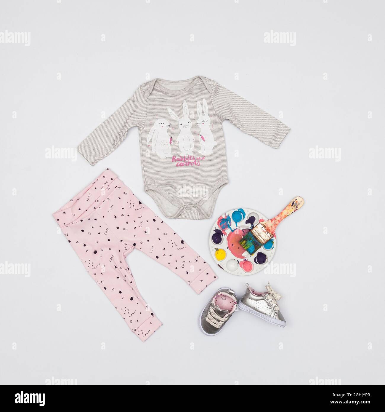 Women's Children's Fashion - Clothes For Girls; Photo On White ...