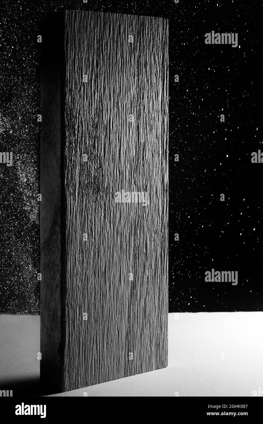 wooden monolith in space Stock Photo - Alamy