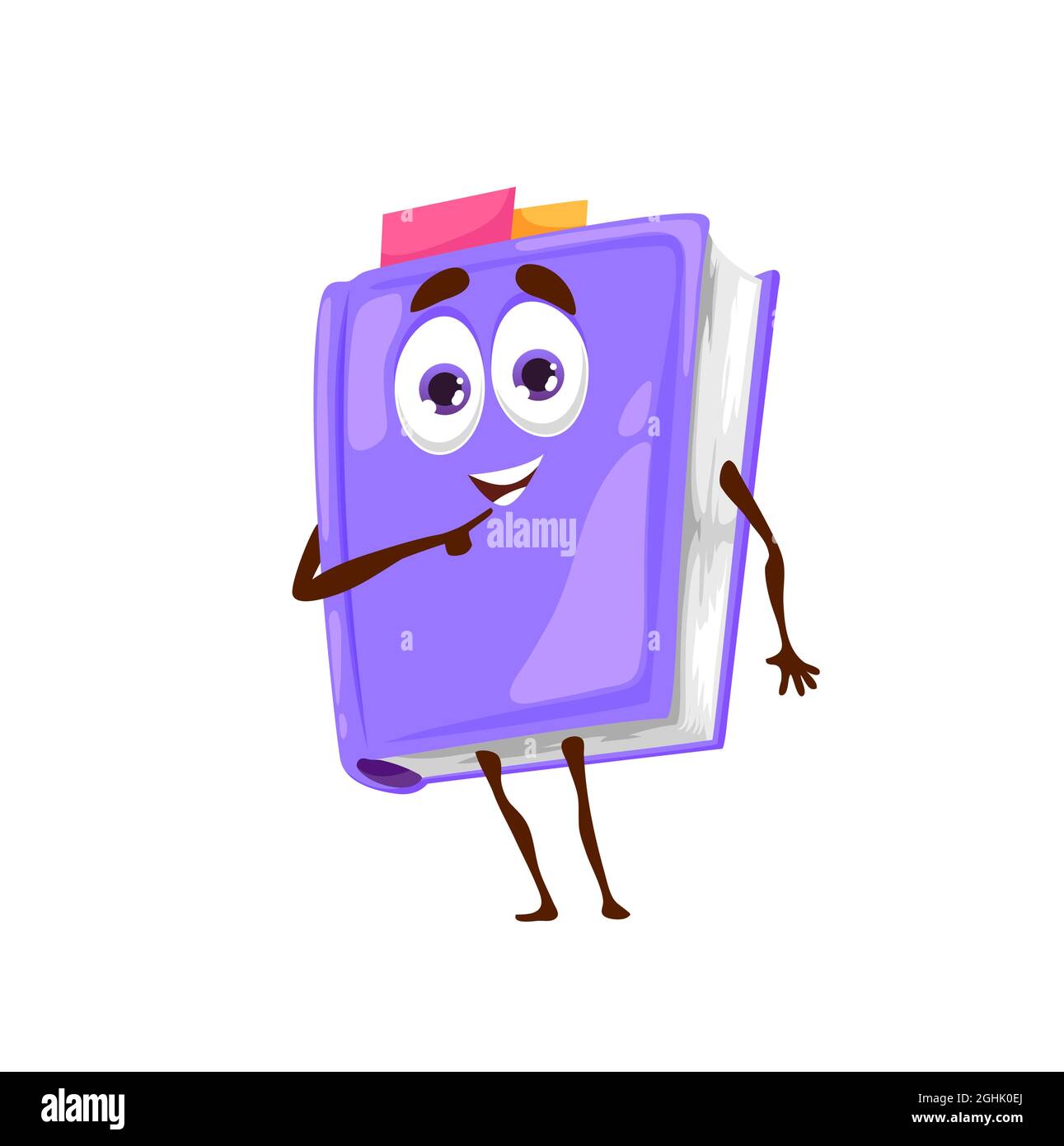 Cartoon book, school textbook or bestseller cute character. School ...