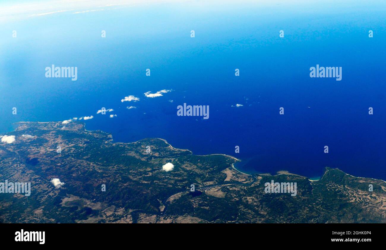 Aerial view of coastal central western Luzon in The Philippines Stock ...