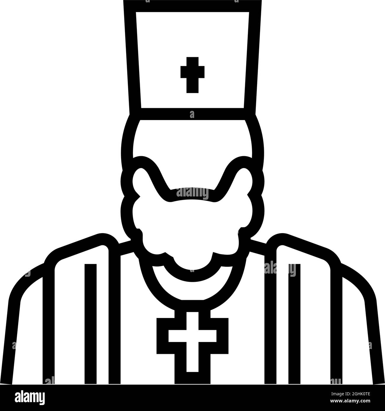 priest christianity line icon vector illustration Stock Vector Image ...