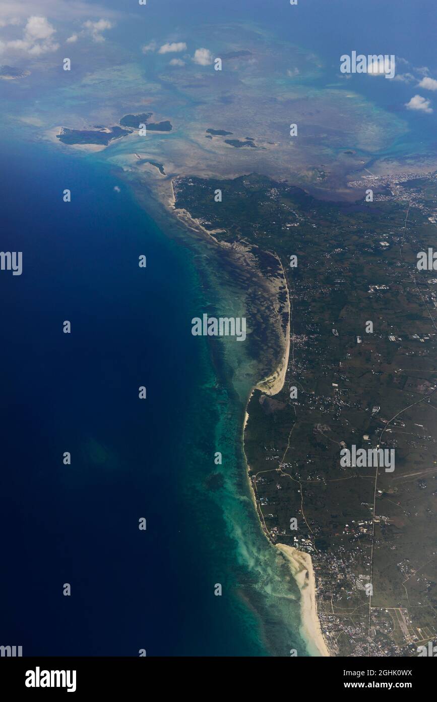 Aerial view of coastal central western Luzon in The Philippines Stock ...