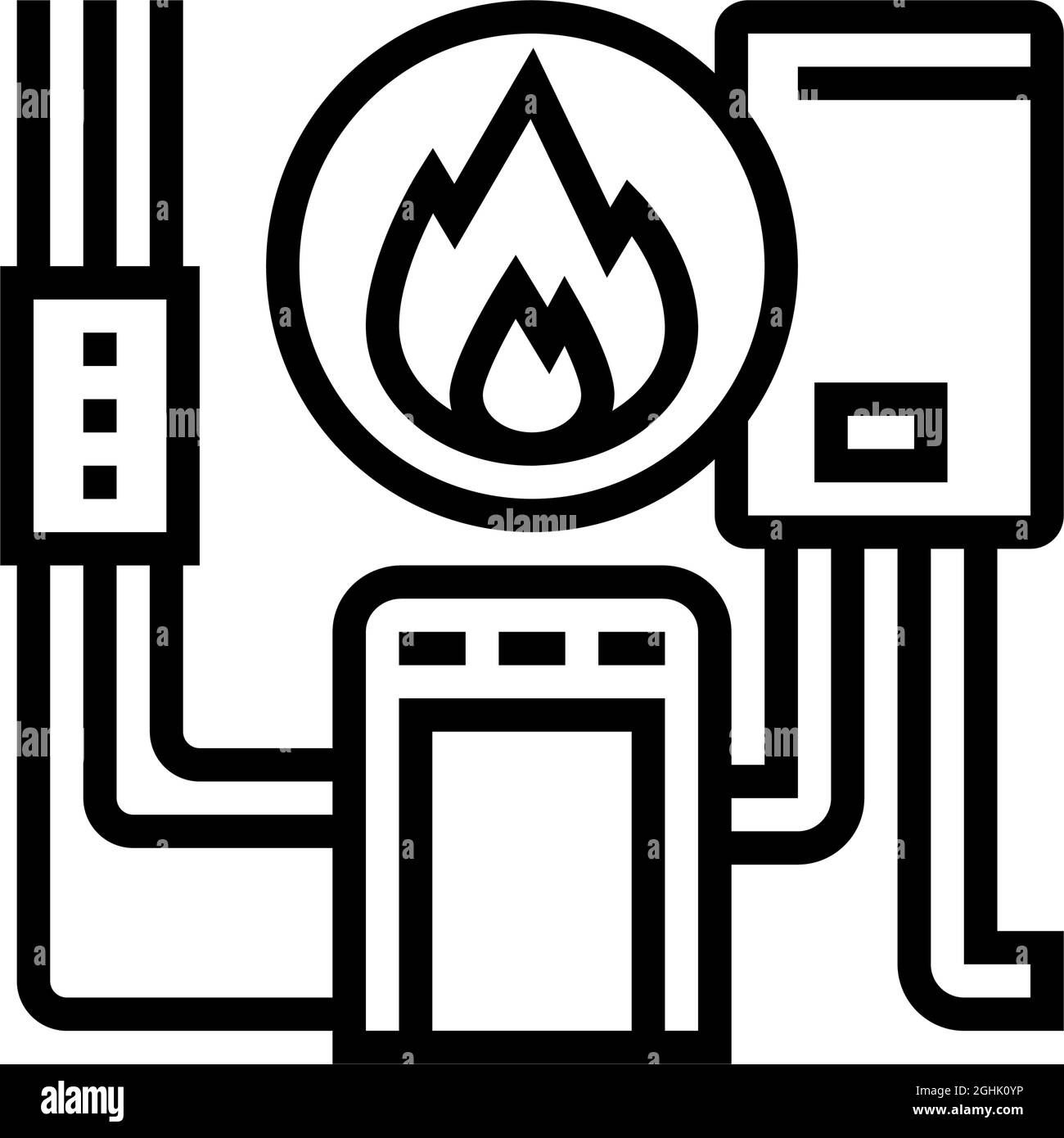 heating system line icon vector illustration Stock Vector Image & Art ...