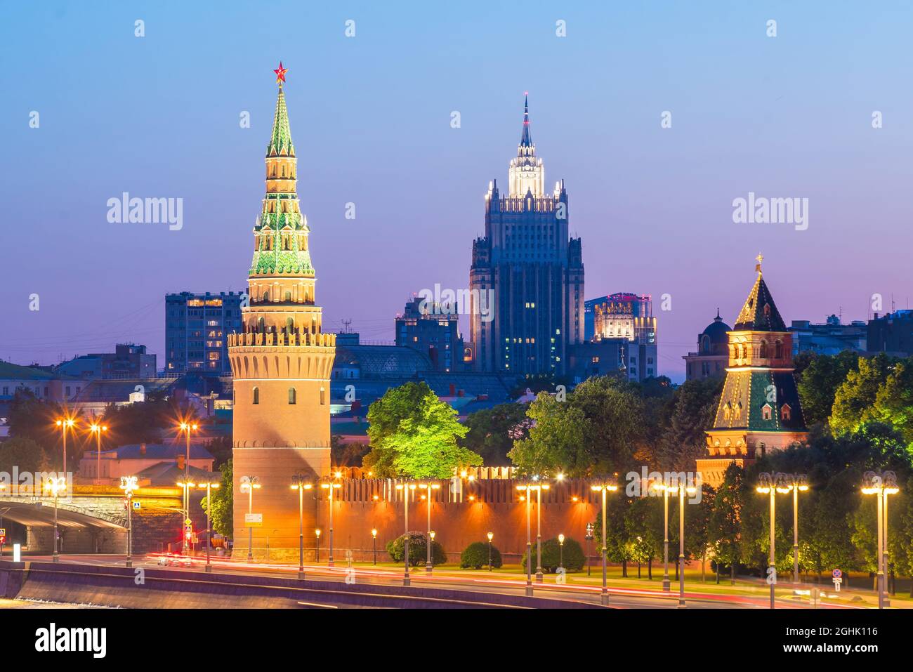 View of the Moscow Kremlin palace in Russia at sunset Stock Photo - Alamy