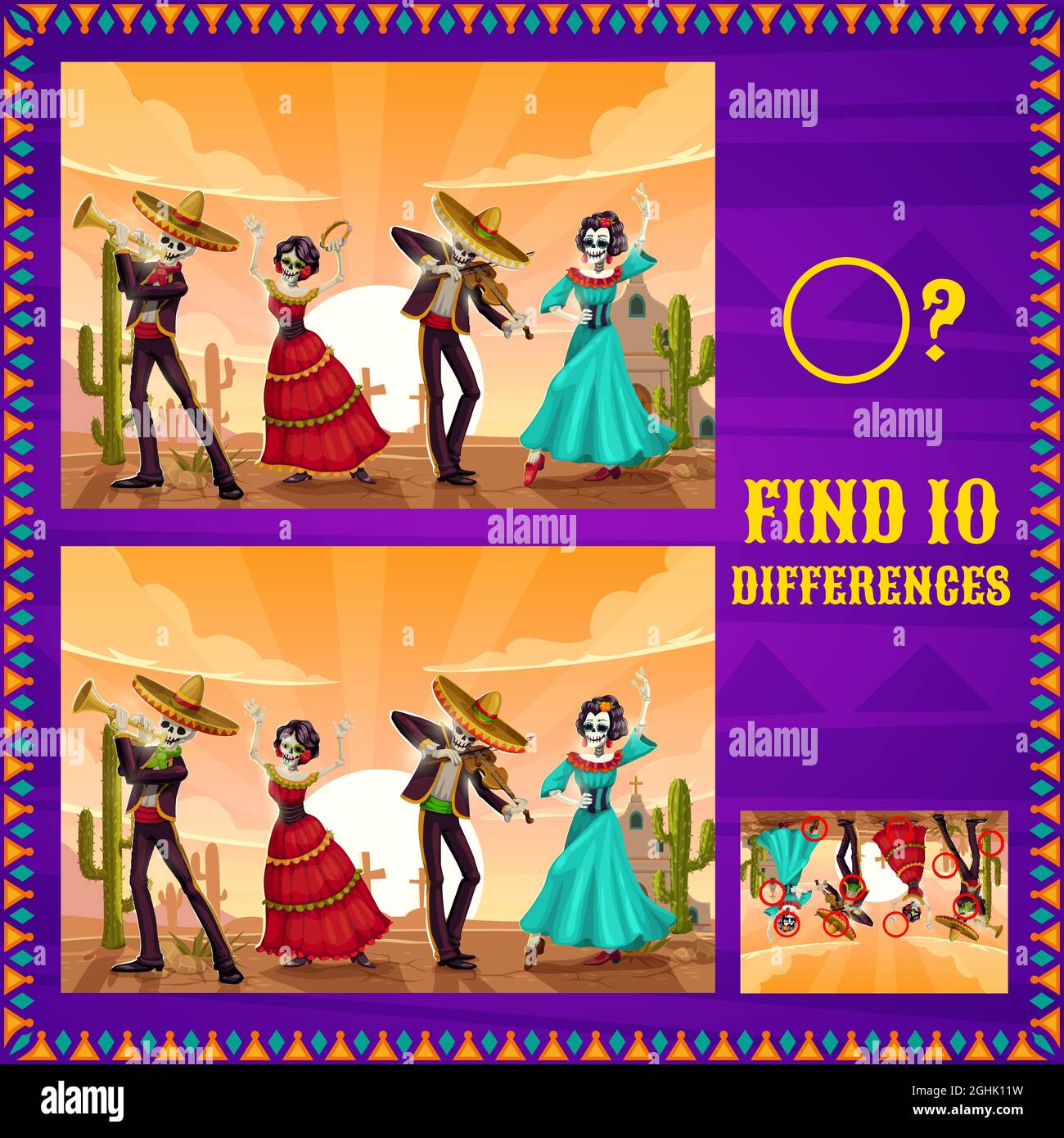 Dia de los Muertos Mexican holiday maze, kids education game vector ...