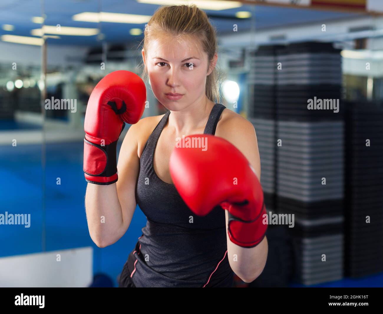 Female boxing knockout punch hi-res stock photography and images - Alamy