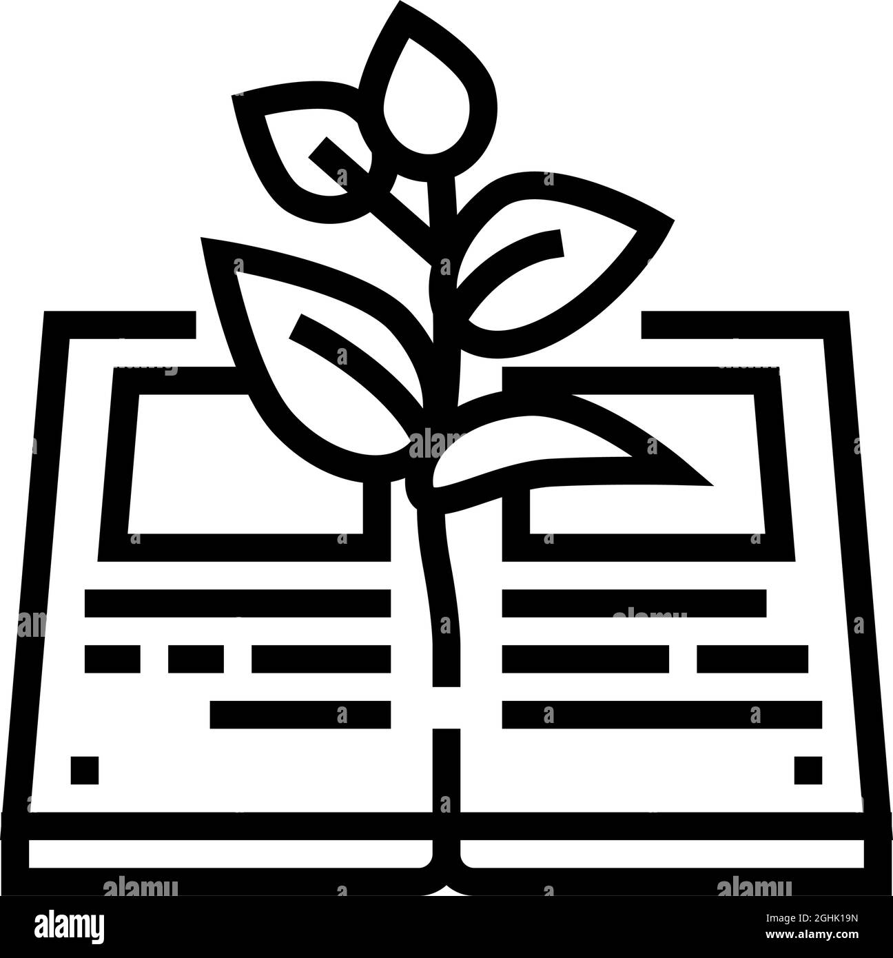 reading book for growing knowledge line icon vector illustration Stock ...