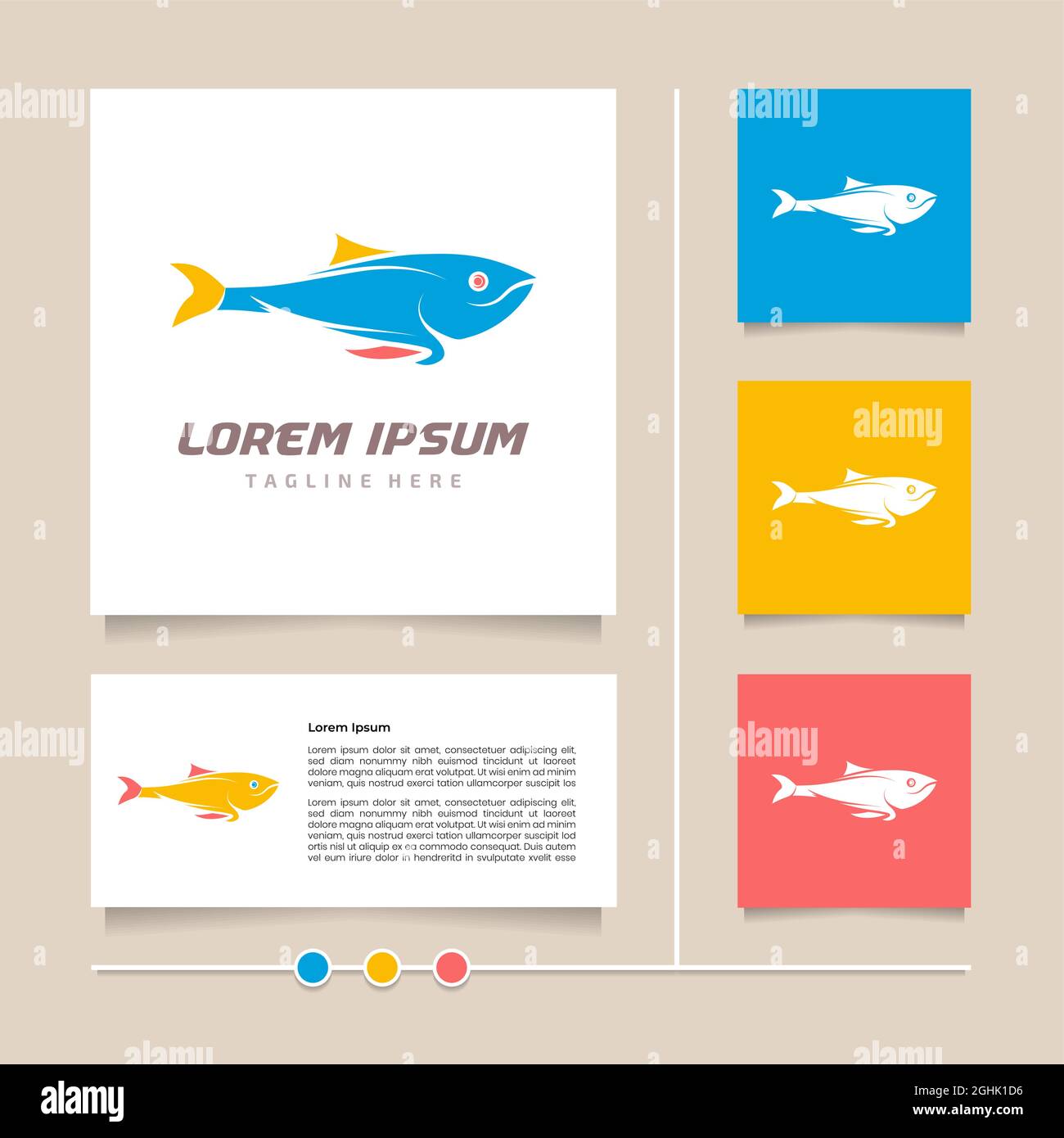 Creative concept vector fish logo design. Colorful Fish symbol with ...