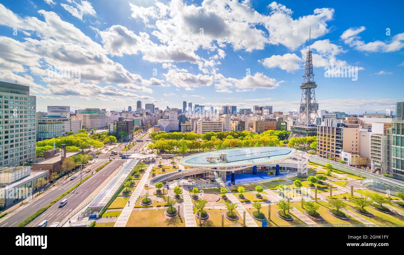 Nagoya downtown skyline in Japan with blue sky Stock Photo - Alamy