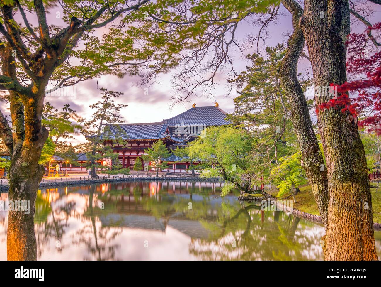 Todaiji Temple in Nara, Japan at sunset Stock Photo - Alamy