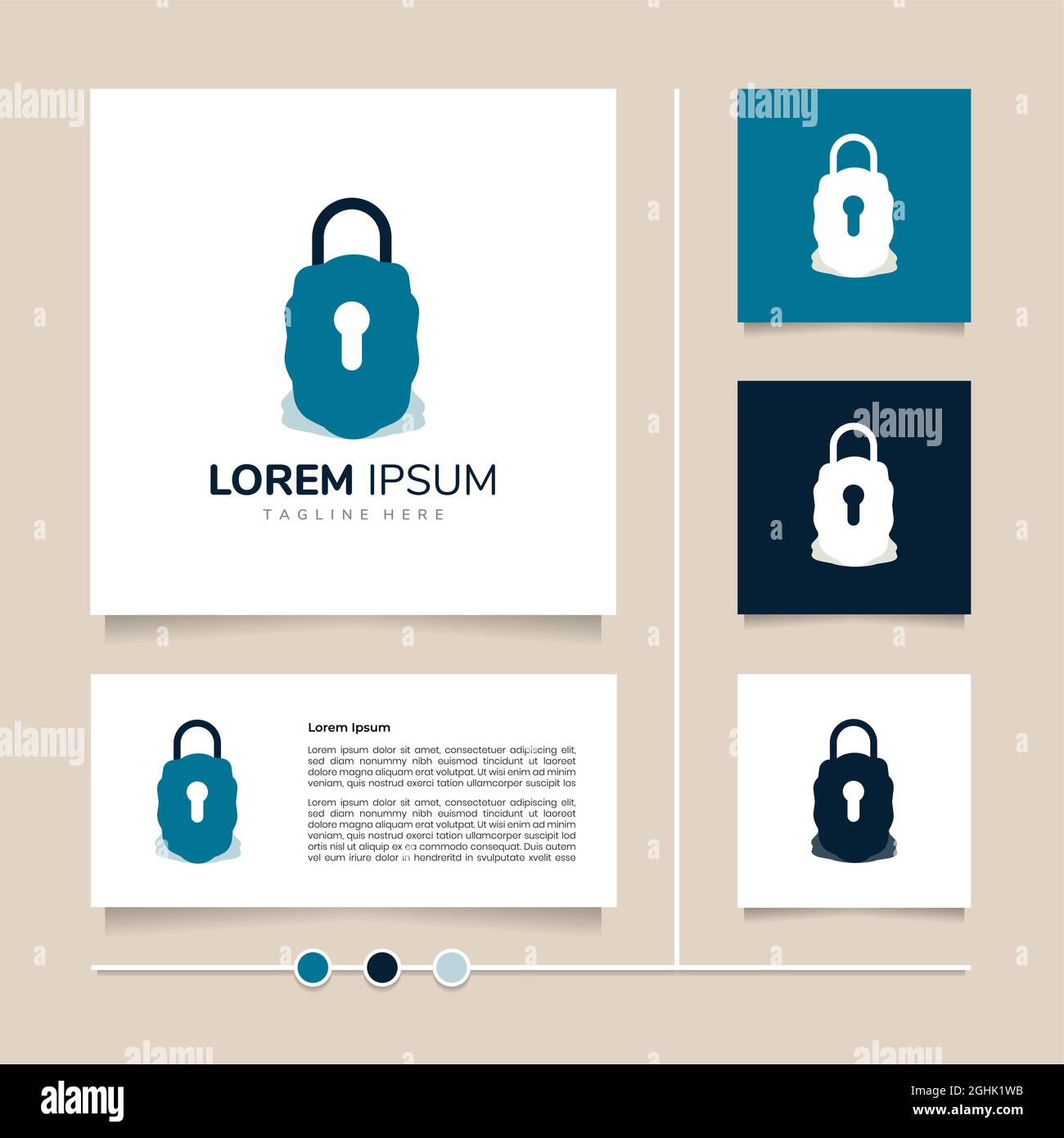 Creative concept vector padlock logo design with watercolor style ...