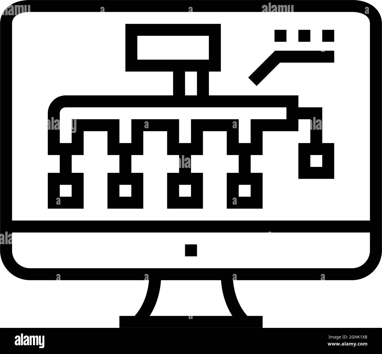 hvac layout design line icon vector illustration Stock Vector Image ...