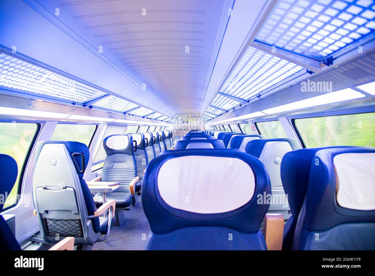 First class passenger coach of Regio Deutsche Bahn train. The Deutsche ...