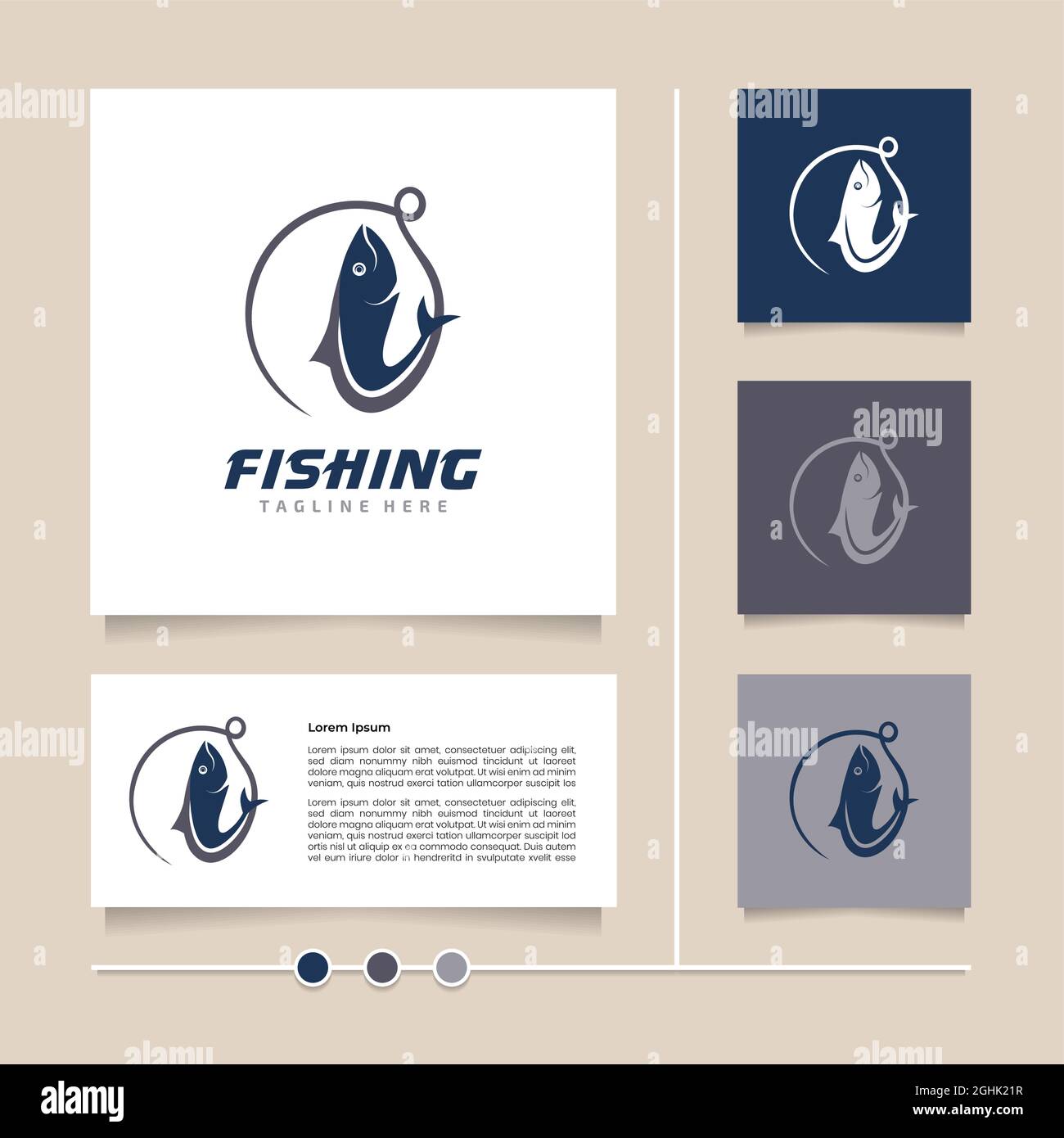 Creative idea and simple modern concept vector fishing logo design ...
